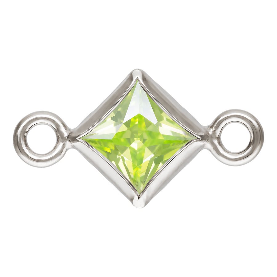 3.0mm Lime 3A CZ Square Bezel Connector SPAT