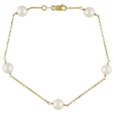 7" 0.95mm DC Cable w / 5.5mm White Pearls